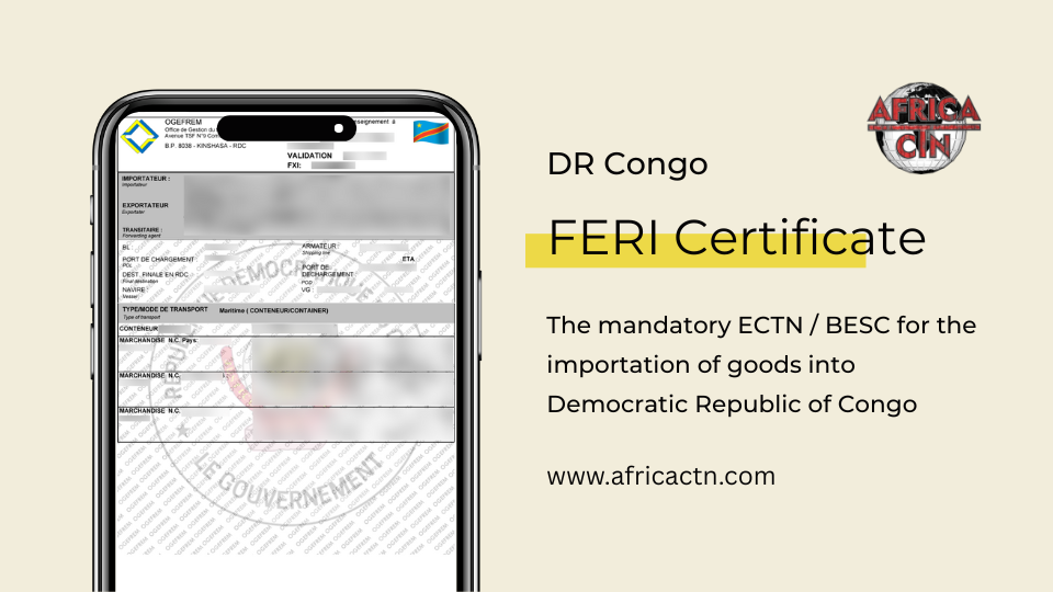 FERI Certificate for Democratic Republic of the Congo